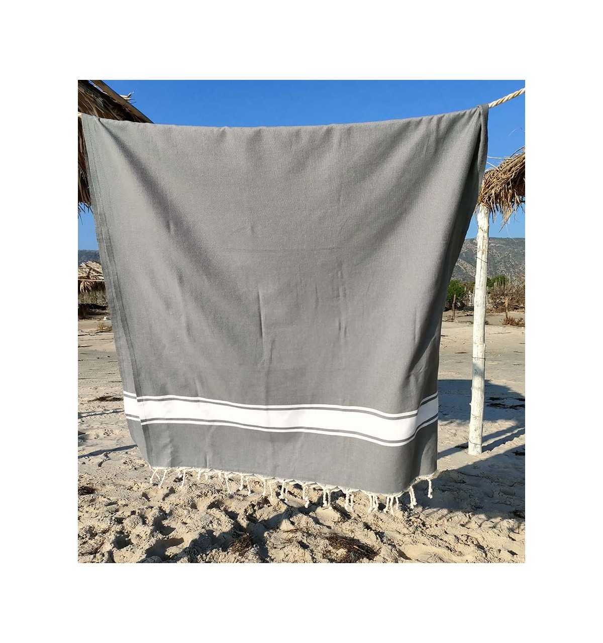 Toalla De Playa Fouta Gris Medio Fouta Tunisia
